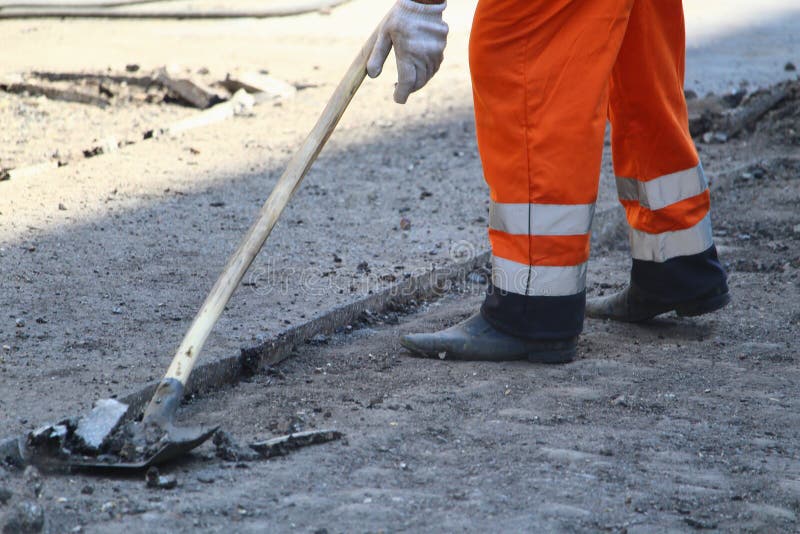 Workers Remove the Old Pavement Stock Image - Image of paving ...