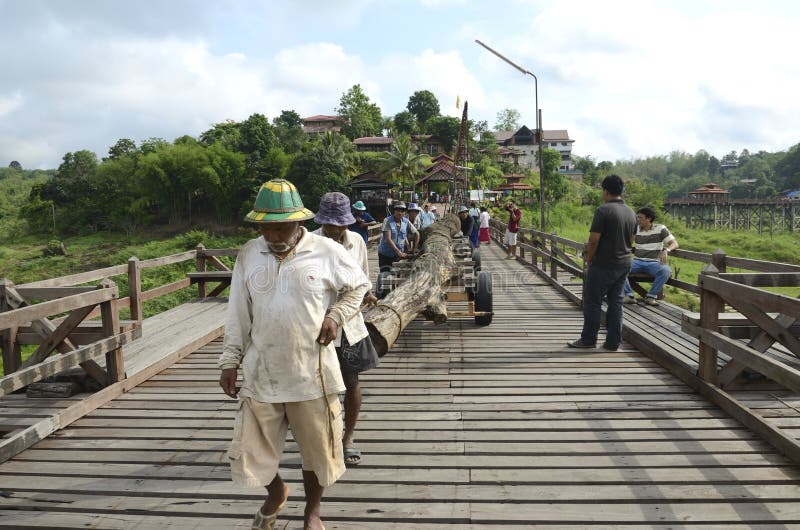 Workers repair the bridge. editorial stock photo. Image of worker ...