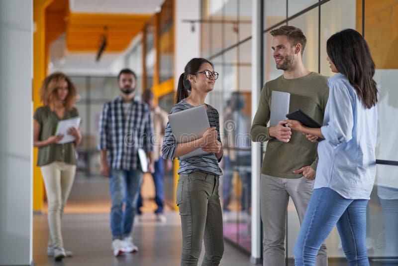 Workers Resting and Having Break in Office Stock Image - Image of ...