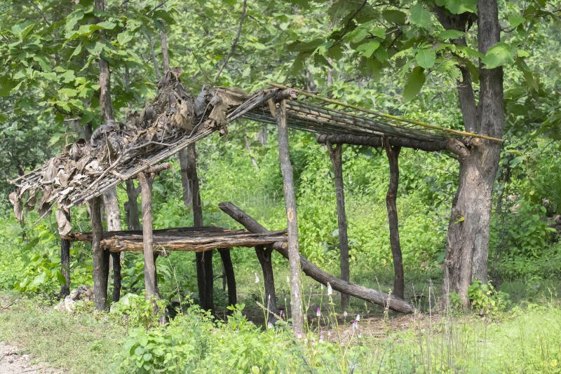 Workers Resting Hut in the Forest Stock Image - Image of house, resting ...