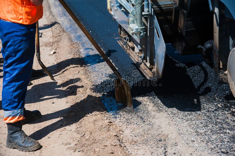 Workers on a Road Construction Stock Image - Image of road, work: 145487949
