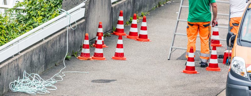 Workers on a Road Construction Stock Image - Image of plant, progress ...