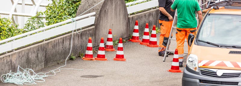 Workers on a Road Construction Editorial Photography - Image of ...