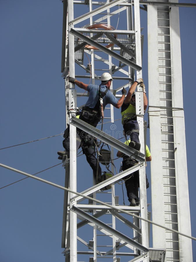 Securing a Telecommunications Tower Editorial Photo - Image of ...