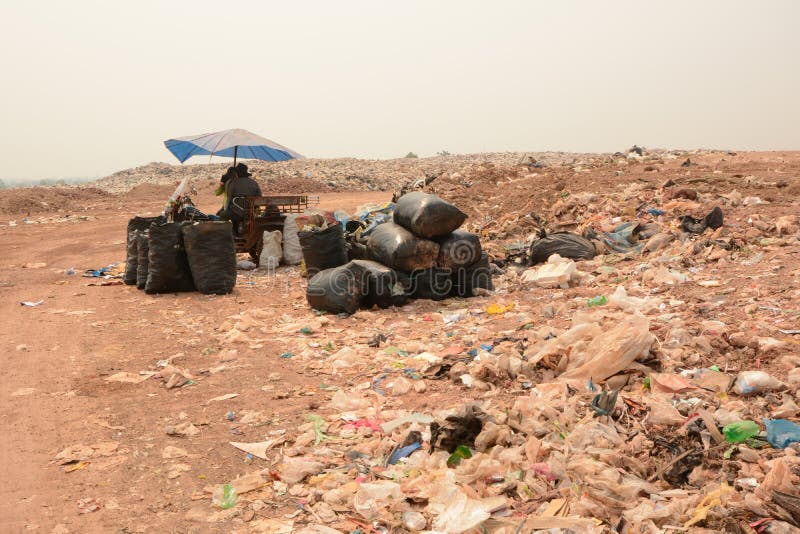 Workers Separate Waste for Sale.Separate Garbage Collection Stock Image ...