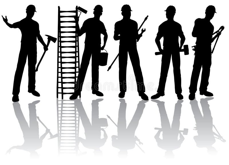 Workers silhouettes stock vector. Illustration of person - 13946713
