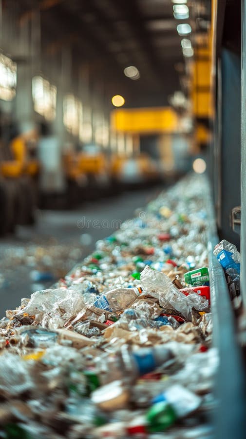 Workers Sort through a Large Amount of Plastic and Paper Waste at a ...