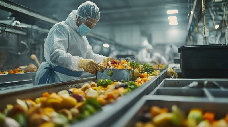 Workers Sorting Fresh Produce in a Food Processing Facility, Ensuring ...