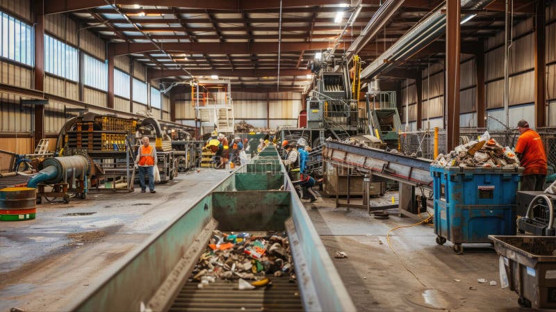 Workers Sorting Recyclable Plastic Bottles at a Recycling Facility ...