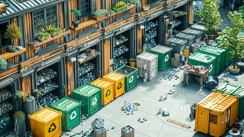Workers Sorting Recyclable Plastic Bottles at a Recycling Facility ...