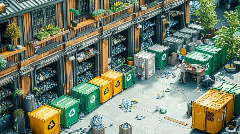 Workers Sorting Recyclable Plastic Bottles at a Recycling Facility ...