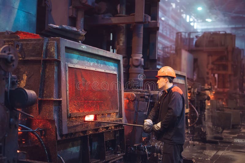 Workers in the Steel Mill. Metallurgical Production or Plant. Stock ...