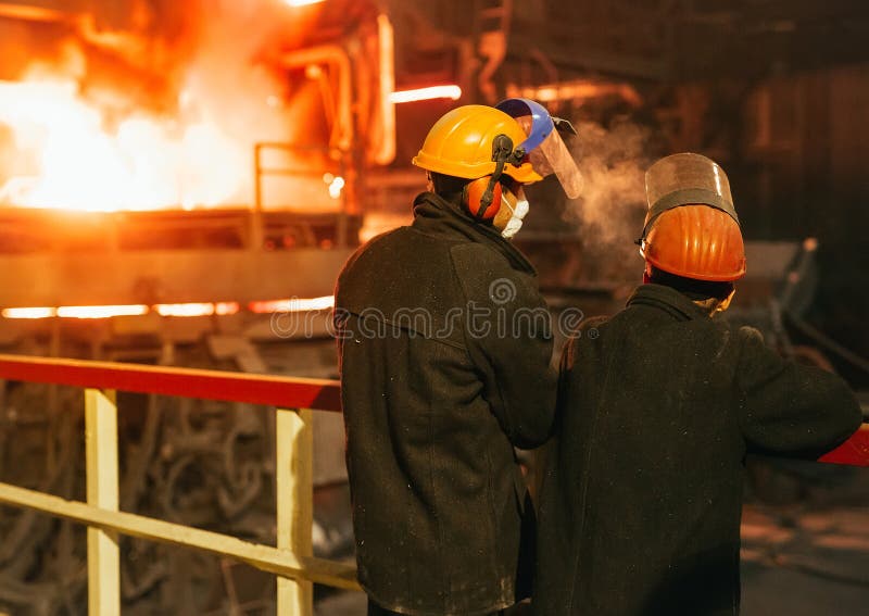 Workers in the Steel Mill. Industrial Technology Stock Photo - Image of ...
