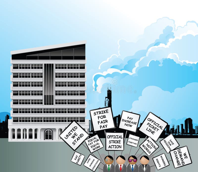 Strike of workers stock illustration. Illustration of action - 19613095