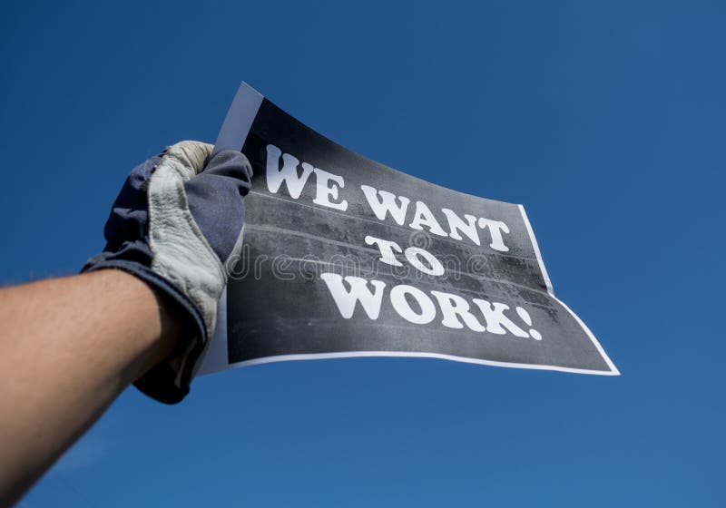 The workers are on strike. stock image. Image of employment - 194682725