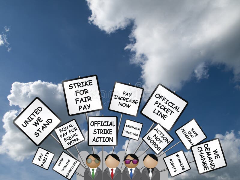 Strike of workers stock illustration. Illustration of action - 19613095