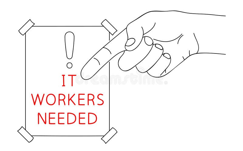 It Workers or Support Needed. Message of Hiring Computer Scientists on ...