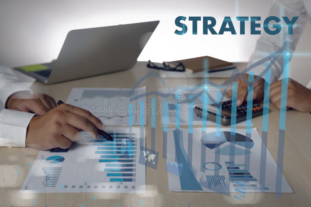 Workers on Table Network Graphic Business Strategy, Financial with ...