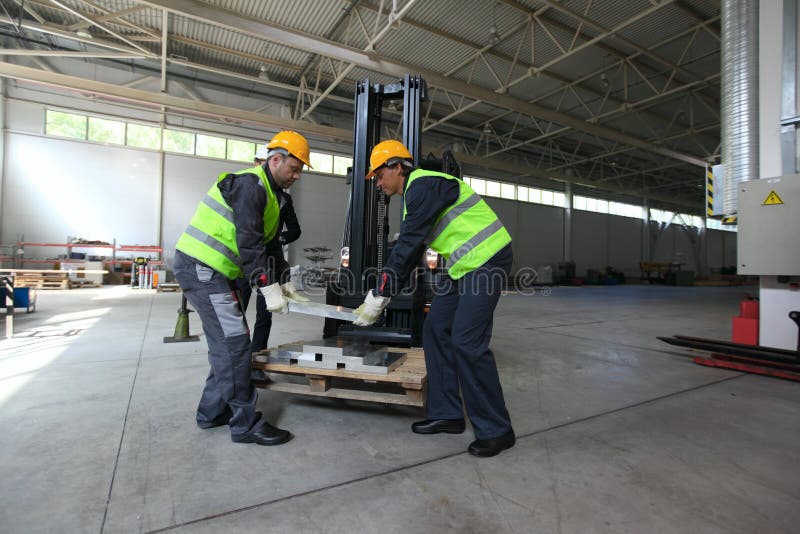 Workers Taking Aluminium Billet Stock Photo - Image of shop, metal ...