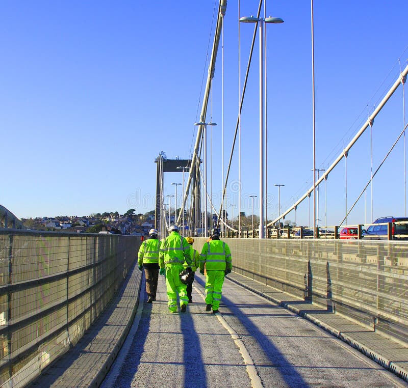 Workers on the Tamar Bridge River Tamar Devon Editorial Photography ...