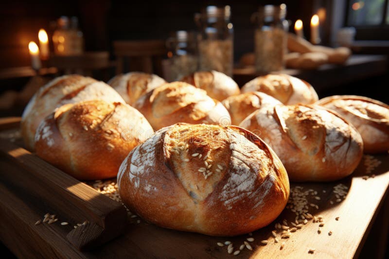 Workers Team on Bread Factory Stock Image - Image of operations ...