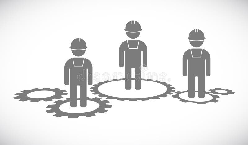 Workers three person icon stock vector. Illustration of round - 201176516