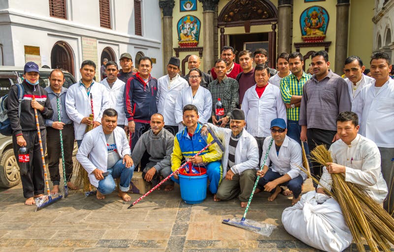 Workers Together for Sanitation Program at Temple Editorial Photo ...