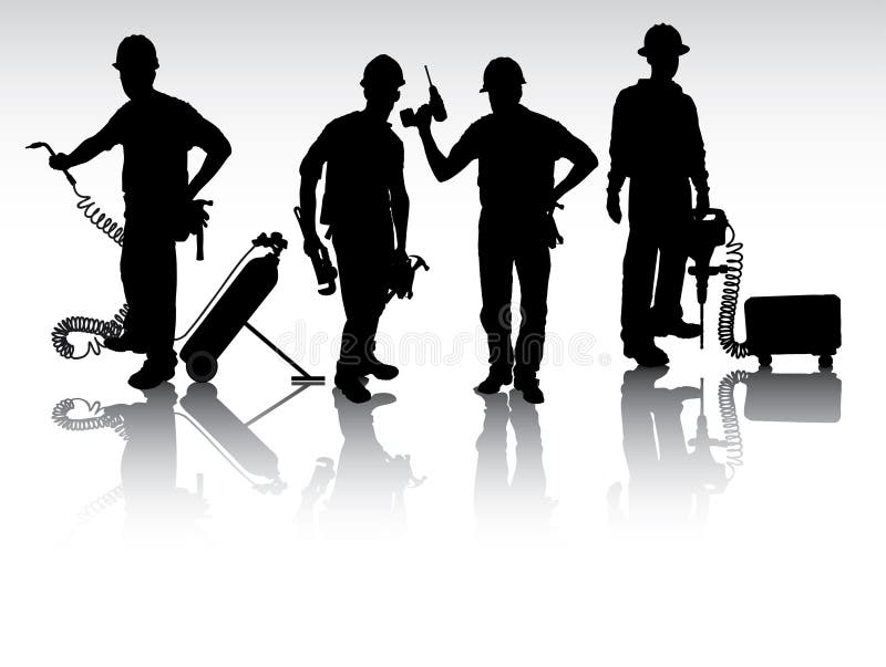 Workers with tools stock vector. Illustration of contractor - 8598081