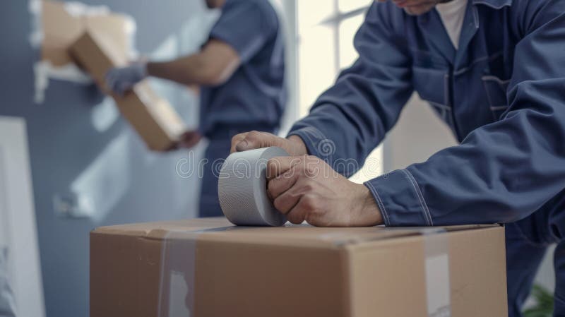 The Workers Packing Boxes. AI Generated Stock Image - Image of manual ...