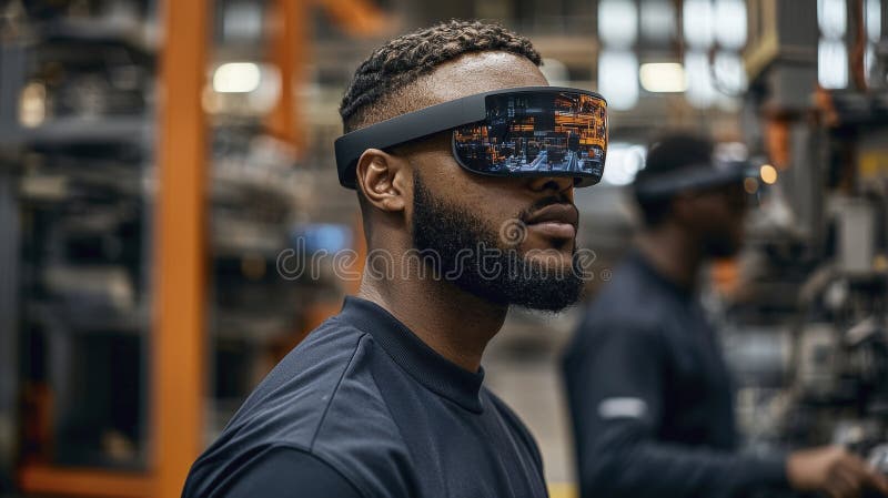 Workers Using Augmented Reality in Smart Factory Industrial Setting ...