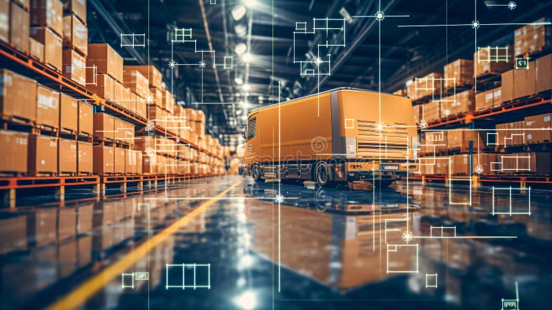 Workers Using Smartphone for Cargo and Tracking Deliver Stock ...