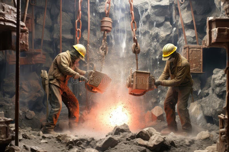 Workers Using Specialized Equipment To Separate Rare Earth Minerals ...