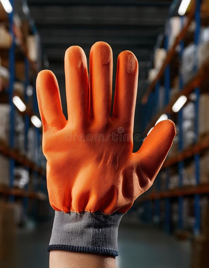 Workers Utilize Safety Gloves during Warehouse Operations To Handle ...