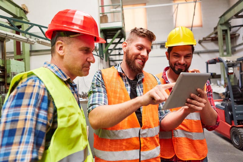 Workers and Warehouse Clerk Read an Email with a Customer Order Stock ...