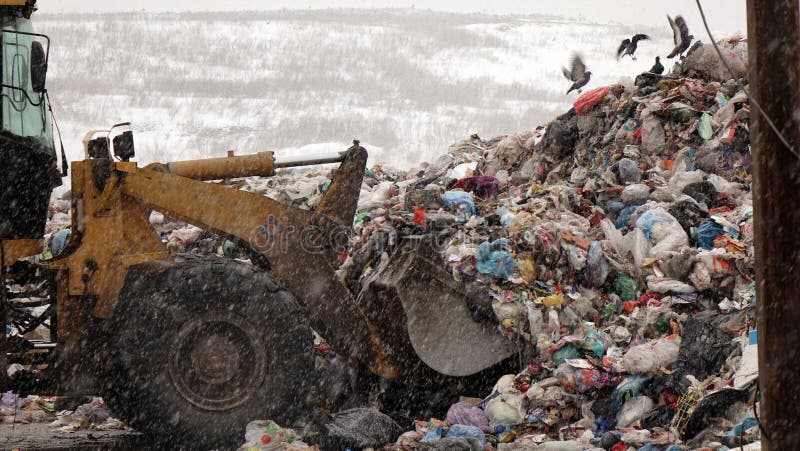 Workers at the Waste Processing Plant. Sorting Trash on a Conveyor Belt ...