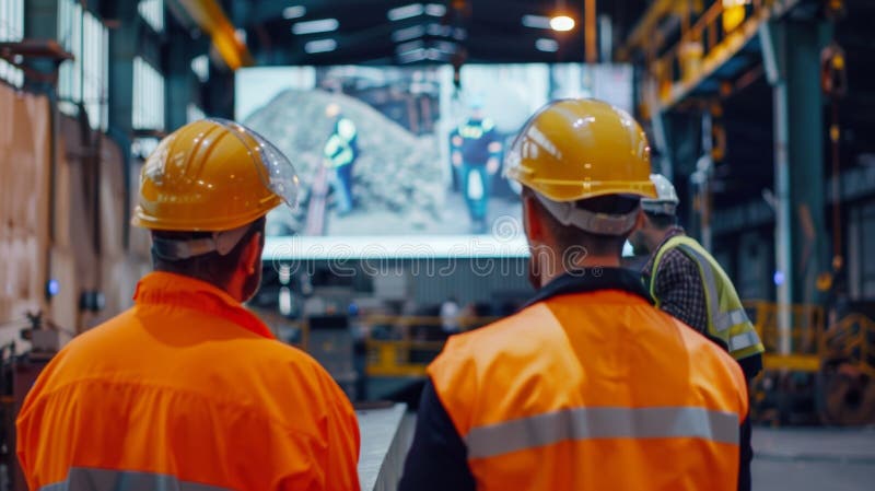Workers Watching a Safety Training Video Together Followed by a ...
