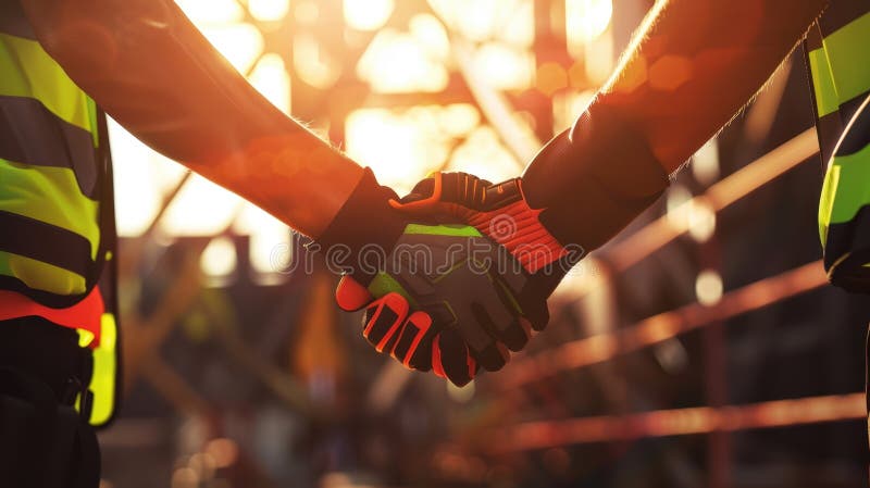 The Handshake between Workers.AI Generated Image Stock Photo - Image of ...