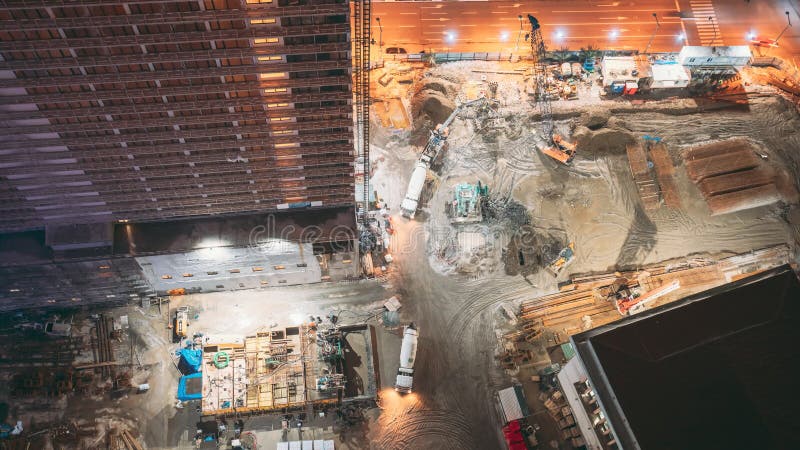 Workers Welding Building Skeleton. Processing of Metal Structures ...