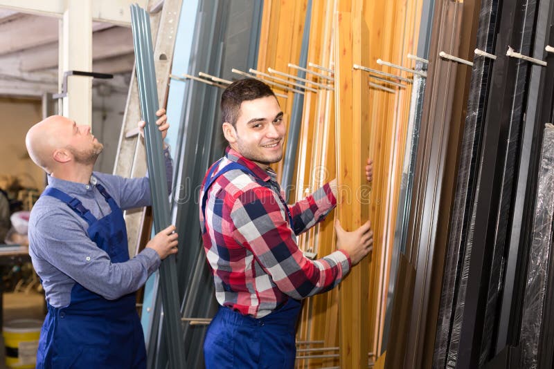 Workers at Window Production Factory Stock Image - Image of european ...