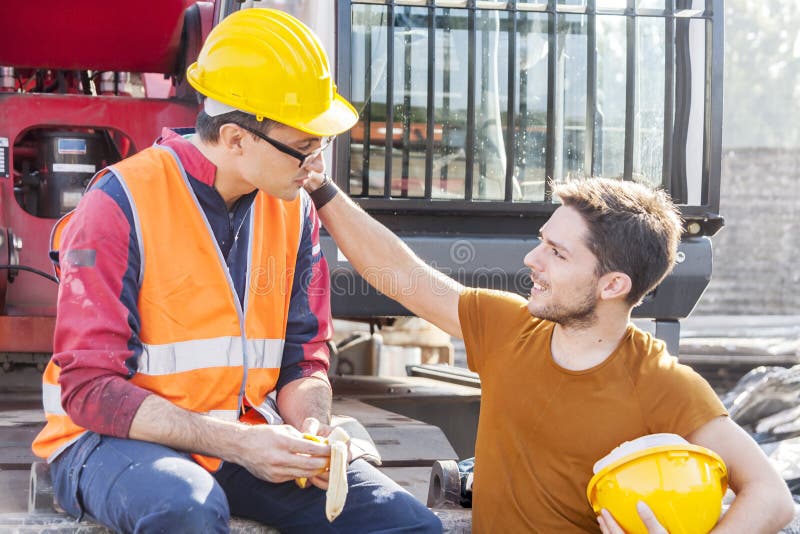 Workers in a work break stock photo. Image of industry - 50354794