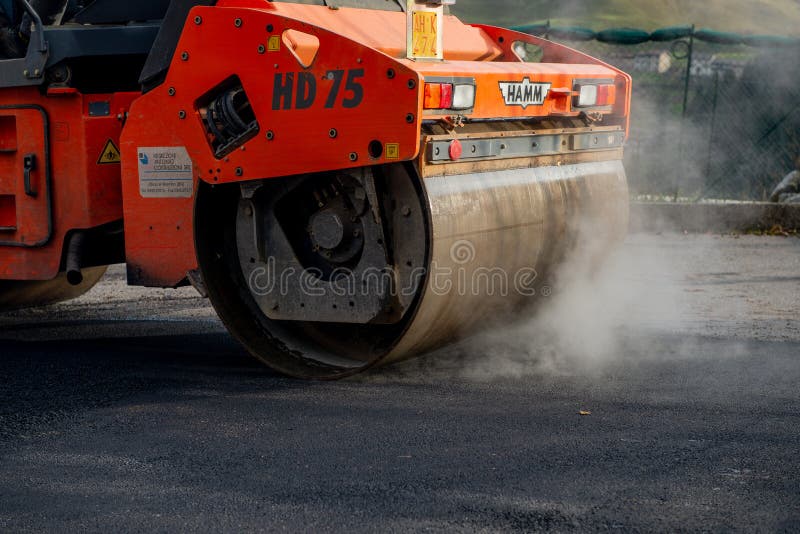 Workers at Work To Redo the Road Surface Editorial Stock Photo - Image ...