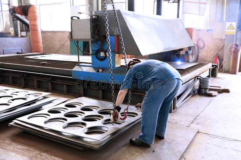 Workers Work in the Workshop of the Factory Stock Photo - Image of ...