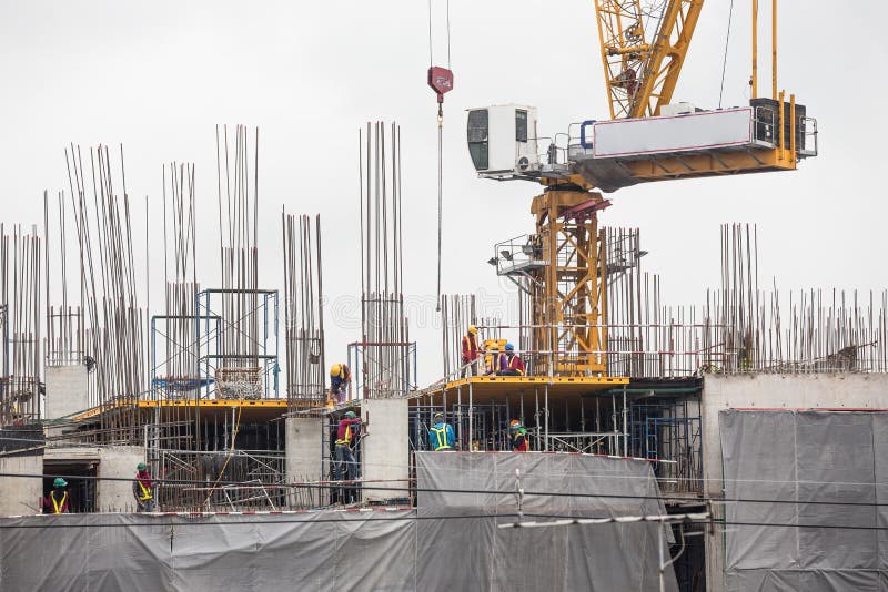 Workers are Working on Building Structure Stock Photo - Image of ...