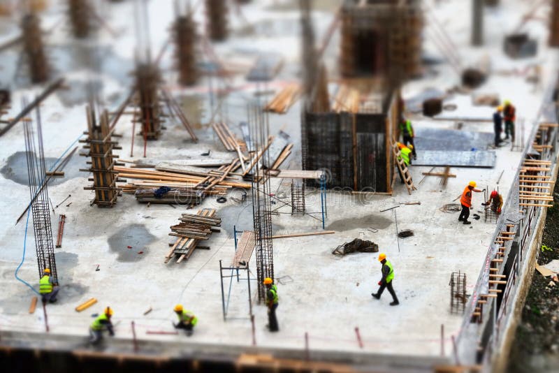 The Workers are Working at the Construction Site Stock Image - Image of ...