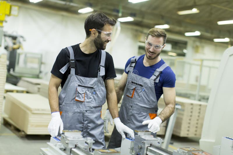 Workers Working in Furniture Industry and Creating Cust Stock Image ...