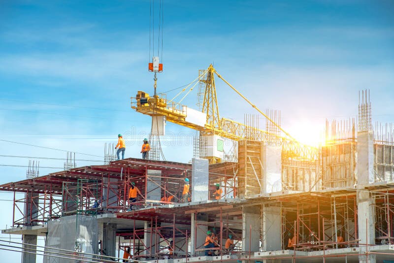 Construction Site Project Management, Gypsum Building Stock Image ...