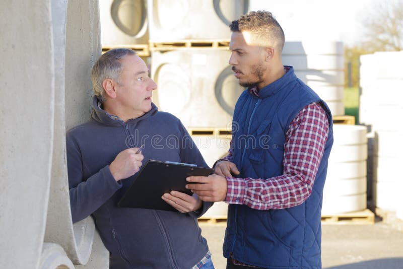 Workers Working Outside Modern Factory Stock Image - Image of report ...