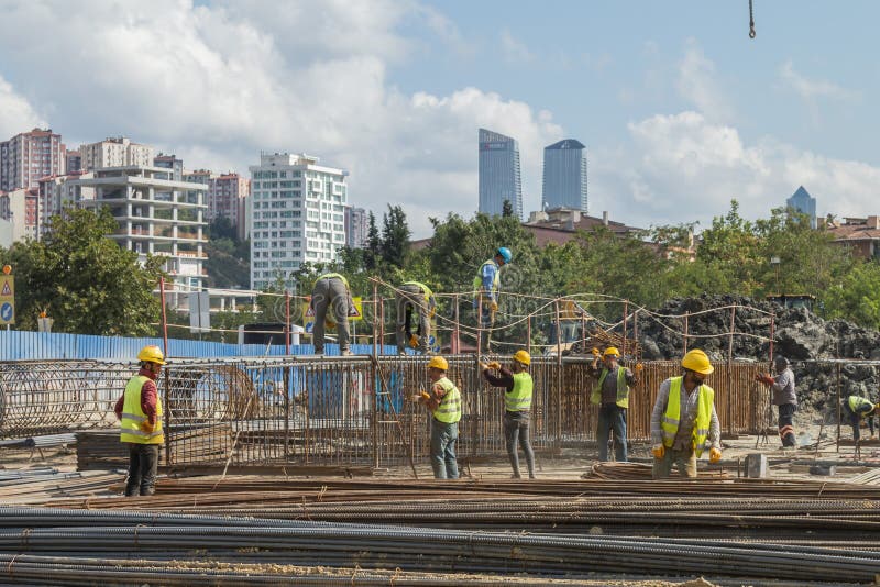 Workers Working on Subway Construction Editorial Image - Image of ...