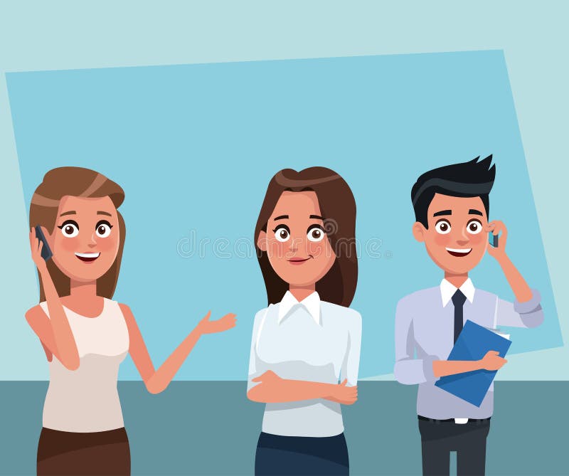 People working at office stock vector. Illustration of collaboration ...