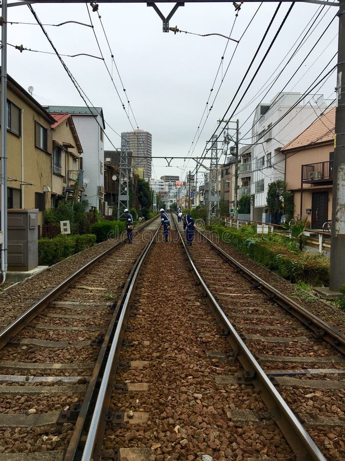 Workers Working in Track Train Editorial Photography - Image of ...